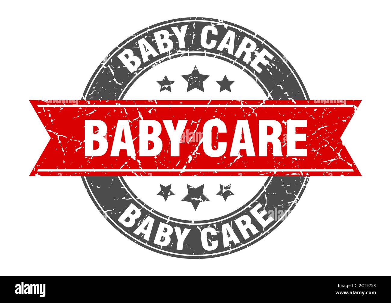 baby care round stamp with ribbon. sign. label Stock Vector Image & Art ...