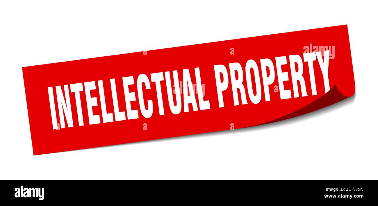intellectual property sticker. square isolated peeler sign. label Stock ...
