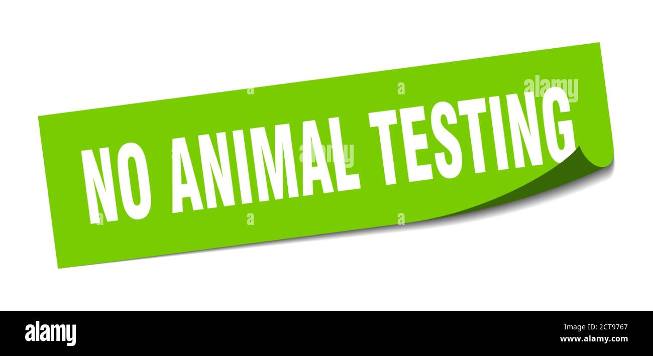 no animal testing sticker. square isolated peeler sign. label Stock ...