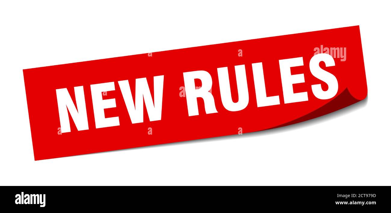 new rules sticker. square isolated peeler sign. label Stock Vector ...