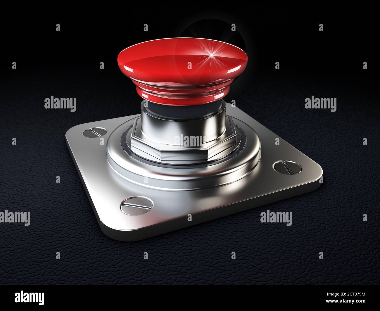 Red button on black, 3d illustration, clipping path included. High ...