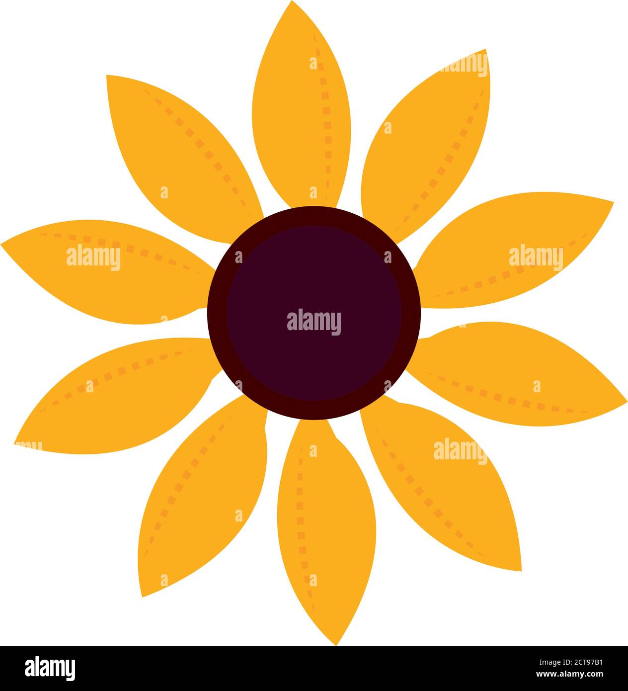 nature decoration sunflower floral nature icon flat style vector ...
