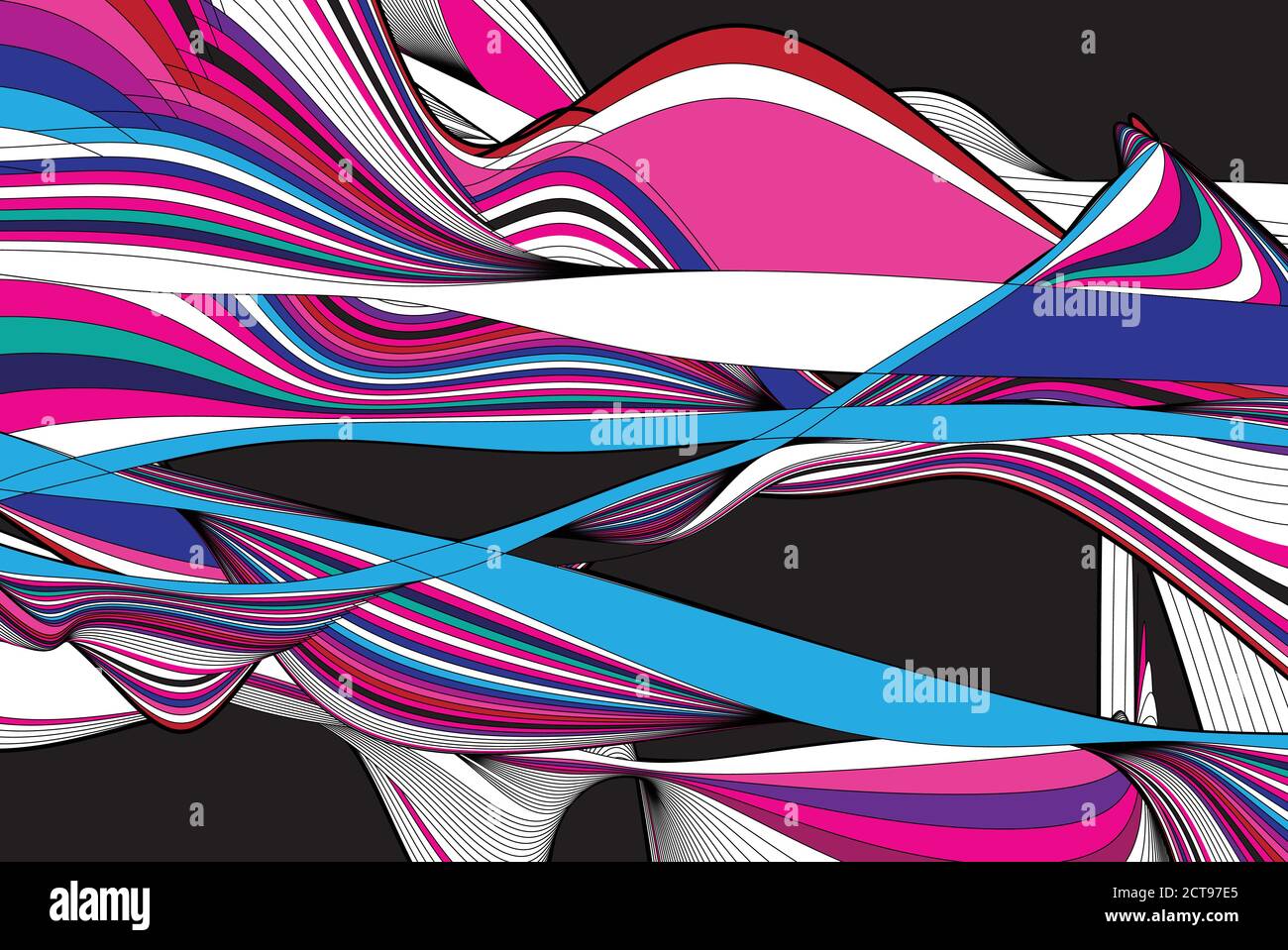 Vector abstract background with wavy and linear elements. An example of ...