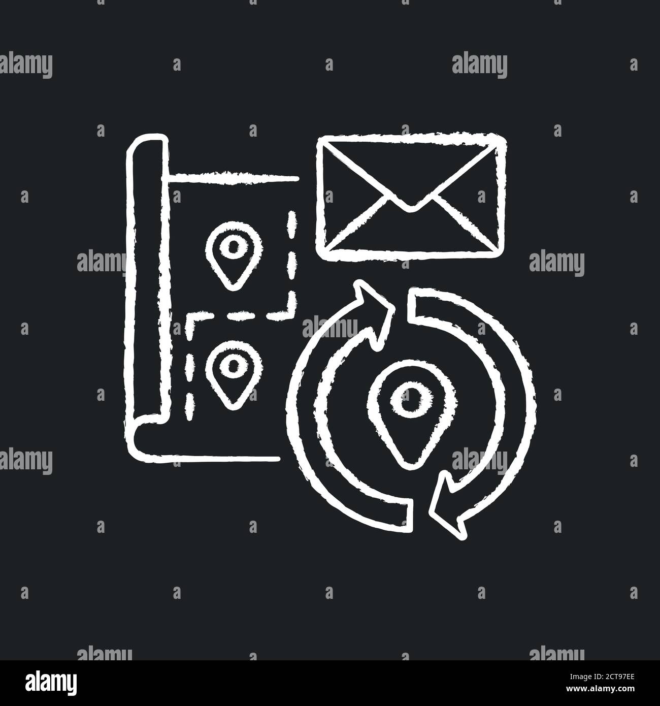 Change address chalk white icon on black background Stock Vector Image ...