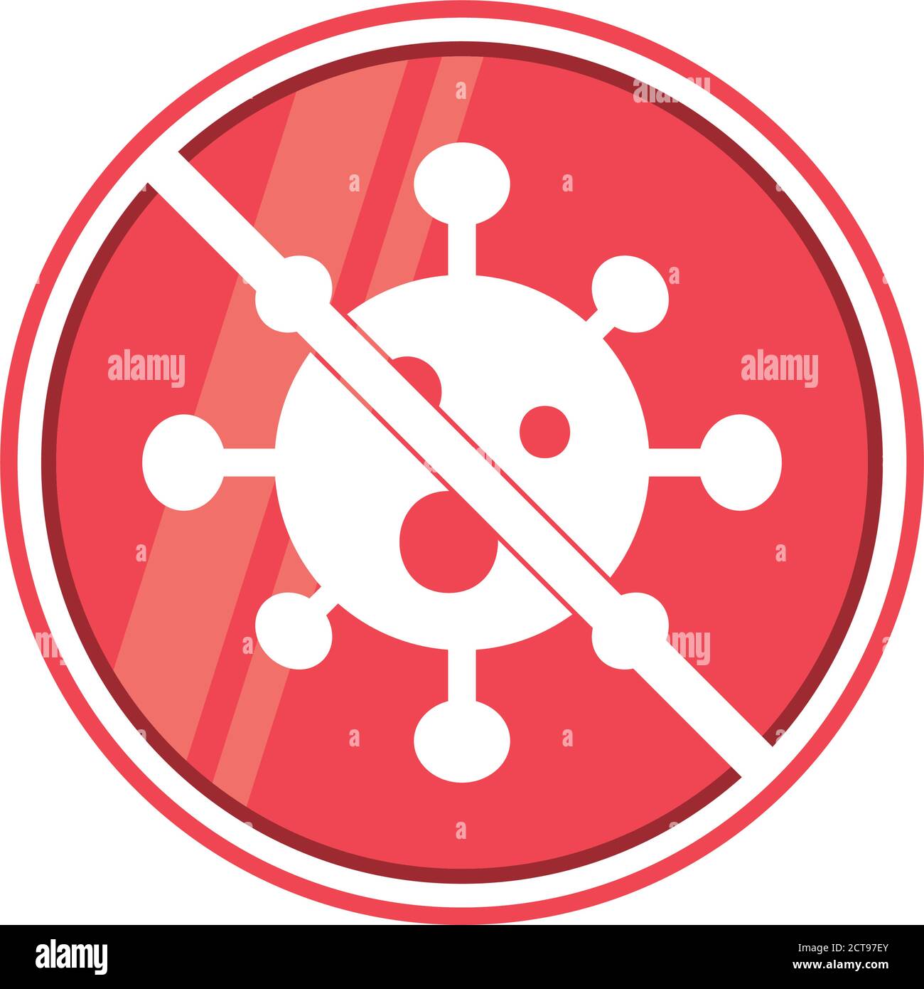 Covid 19 virus with ban detailed style icon design of 2019 ncov cov ...