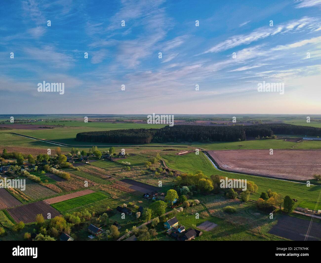 Aerial view of Belarus countryside in Minsk Region Stock Photo - Alamy