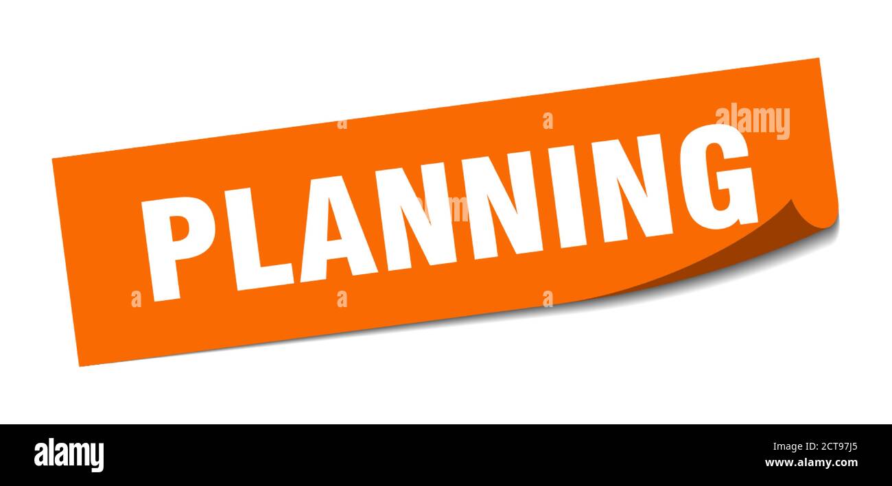 planning sticker. square isolated peeler sign. label Stock Vector Image ...