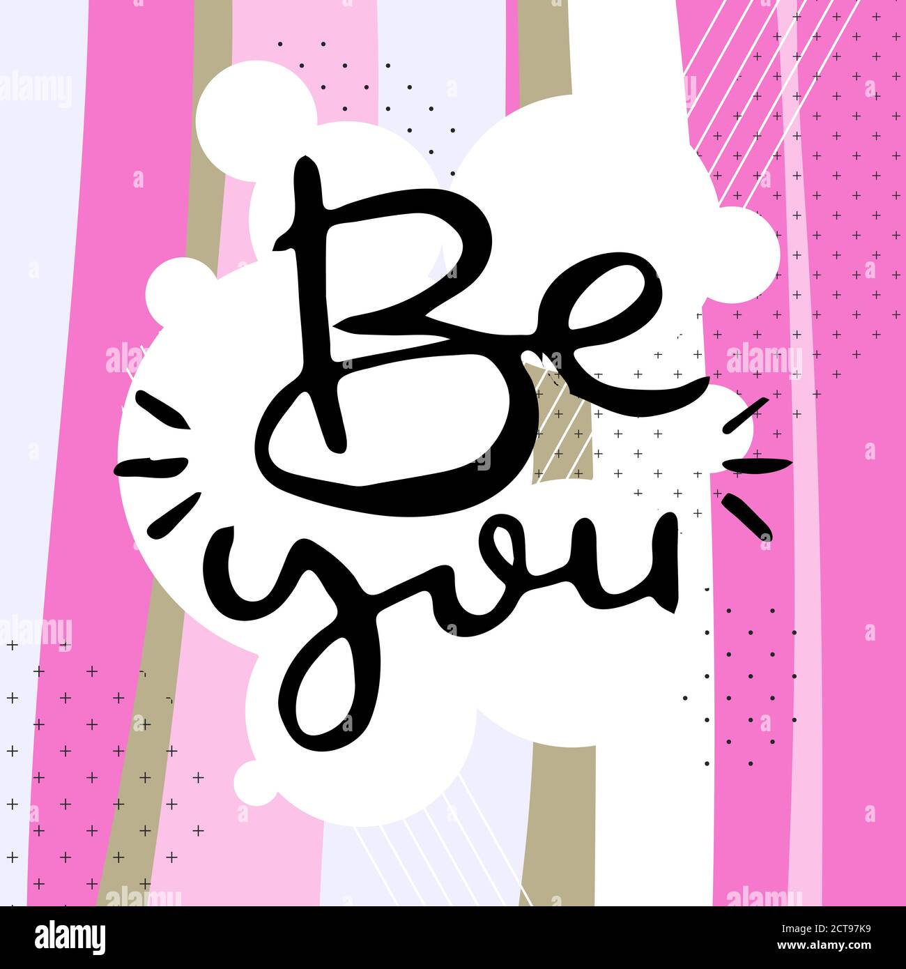 Be You. Vector motivational phrase. Hand drawn ornate lettering. Hand ...