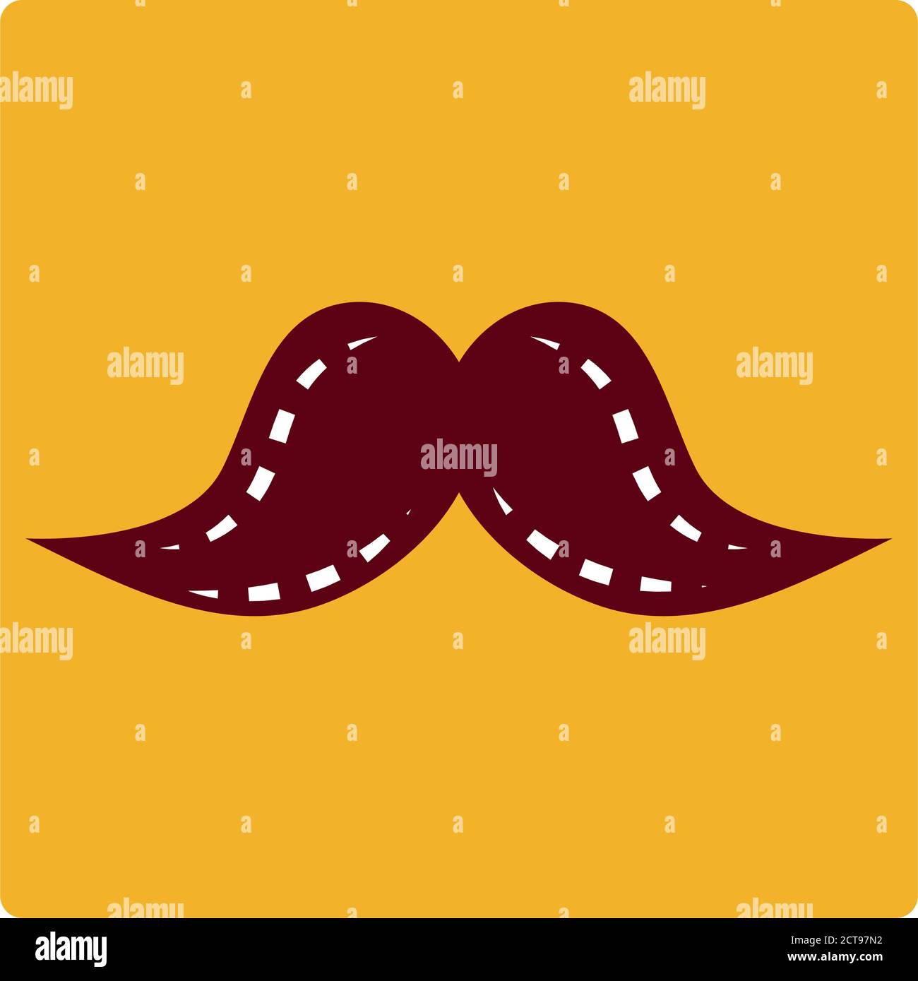 mustache hipster fashion trendy icon block and flat vector illustration ...