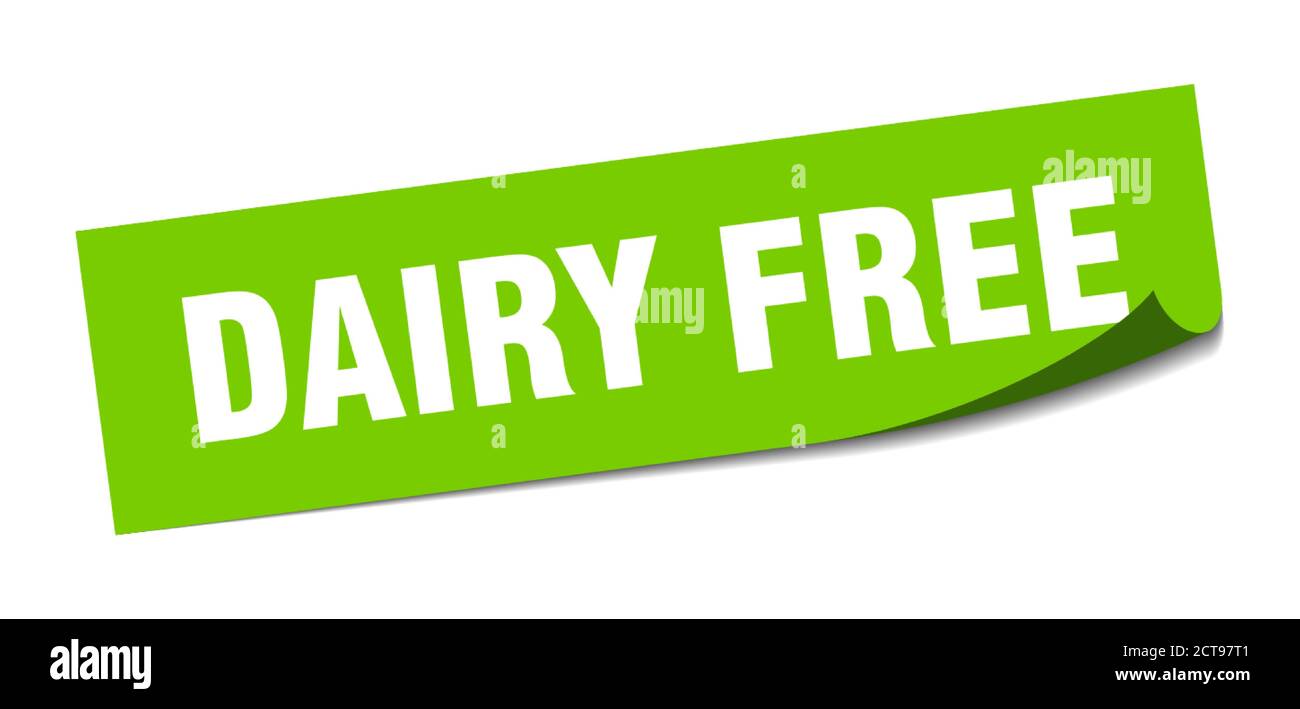 dairy free sticker. square isolated peeler sign. label Stock Vector ...