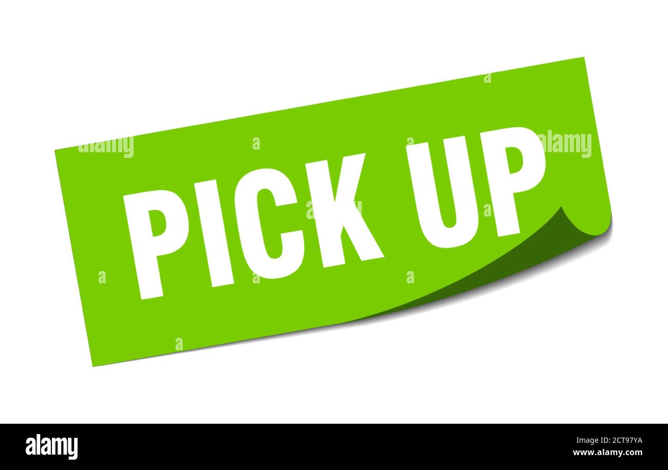pick up sticker. square isolated peeler sign. label Stock Vector Image ...