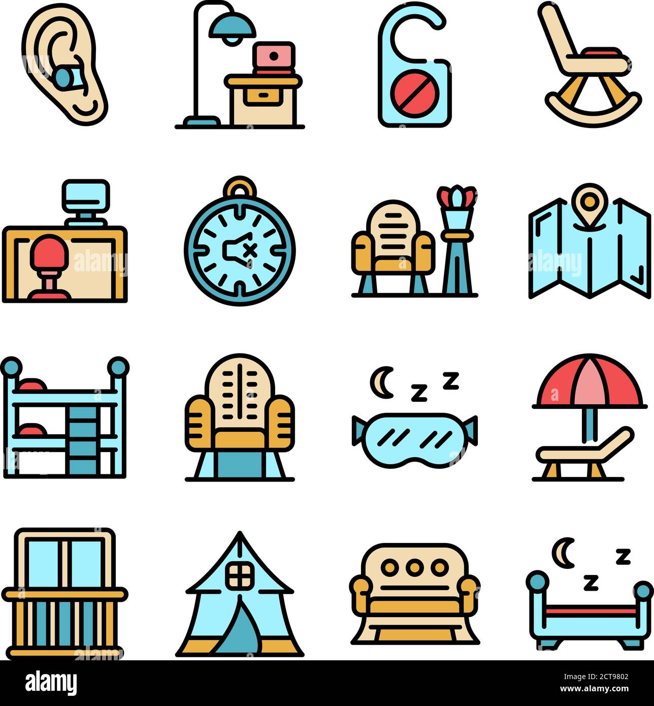 Quiet spaces icons set vector flat Stock Vector Image & Art - Alamy