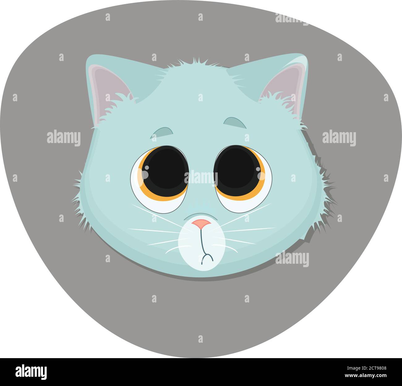 Cute kitten face.Cartoon flat illustration Stock Vector Image & Art - Alamy