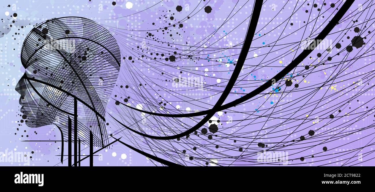 Conceptual technology illustration of artificial intelligence. Abstract ...
