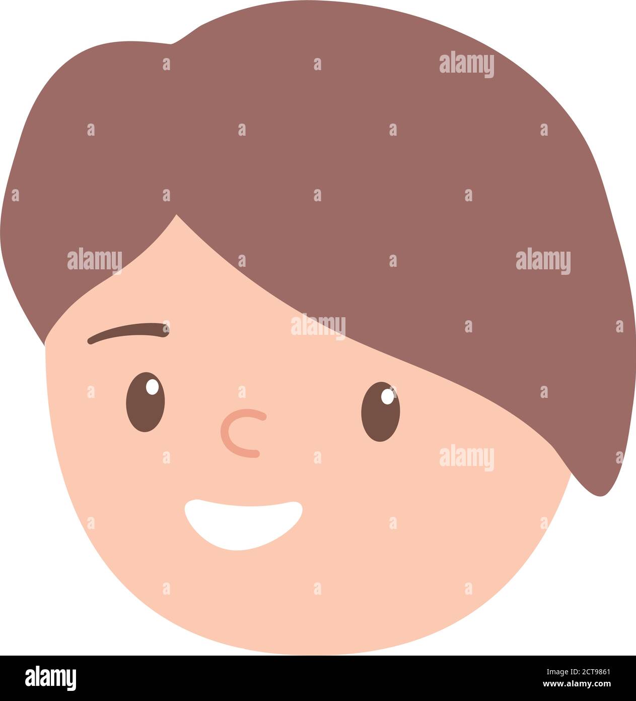 boy face character isolated design white background vector illustration ...