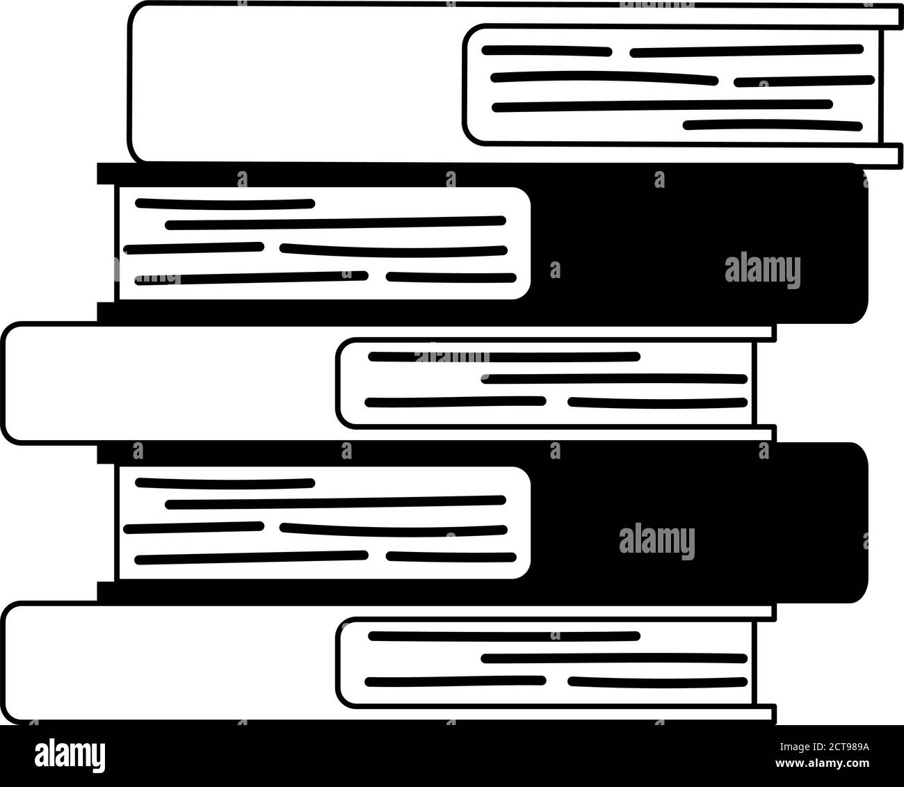 stack of books learn isolated design white background vector ...