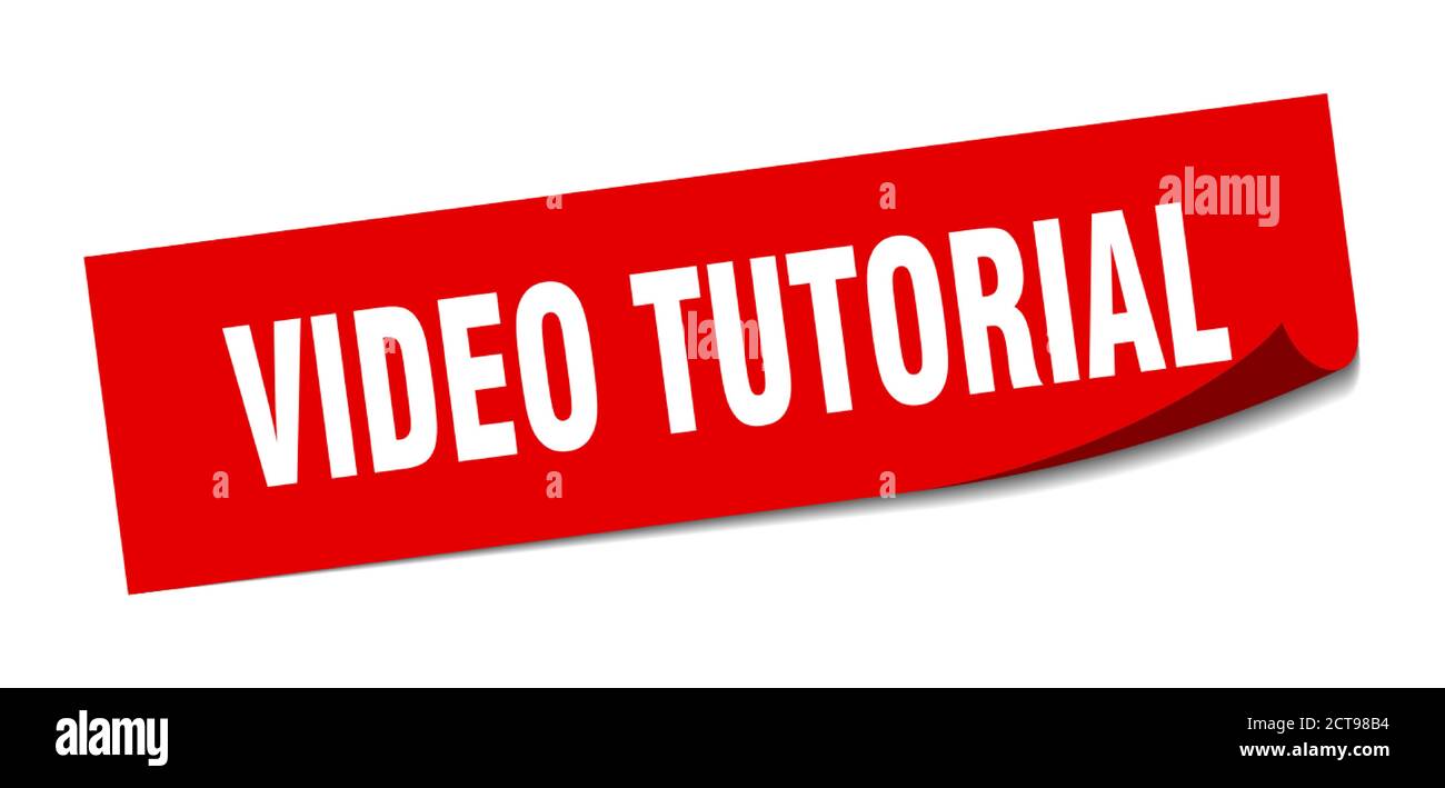 video tutorial sticker. square isolated peeler sign. label Stock Vector Image & Art - Alamy