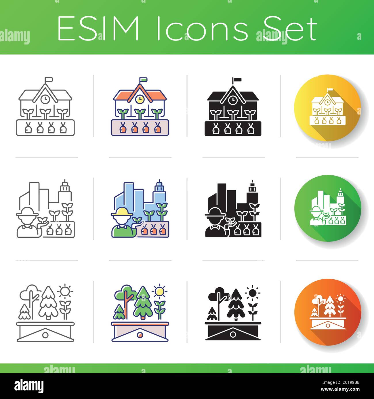 Urban gardening icons set Stock Vector Image & Art - Alamy