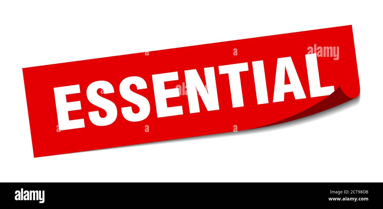 essential sticker. square isolated peeler sign. label Stock Vector ...