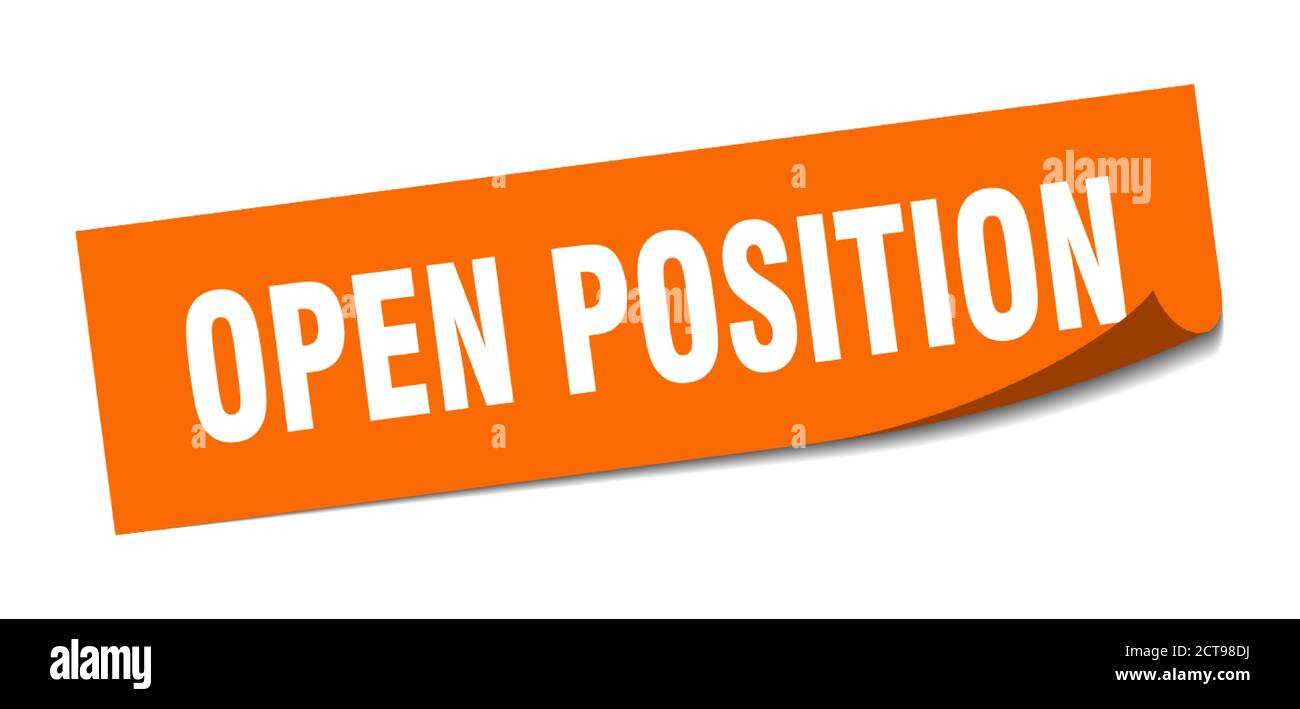 open position sticker. square isolated peeler sign. label Stock Vector ...