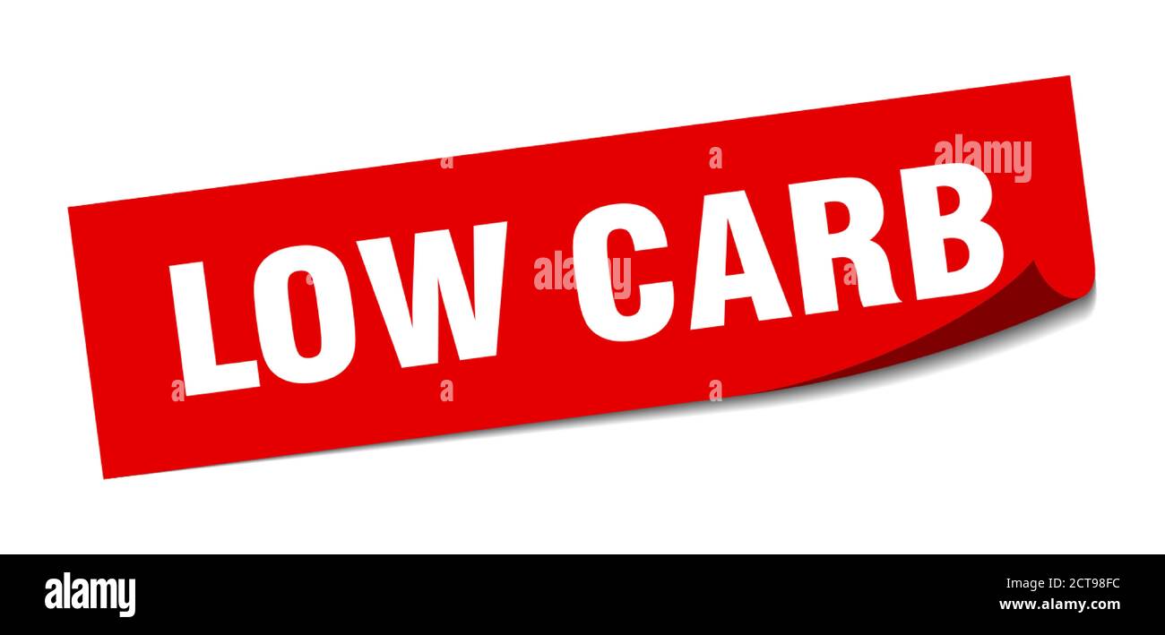 low carb sticker. square isolated peeler sign. label Stock Vector Image ...