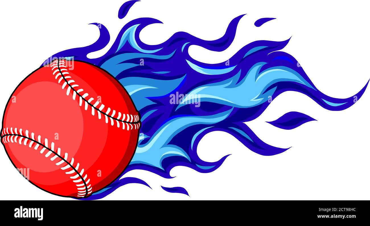 Vector Illustration of Softball or Baseball with Movement Motion Lines ...