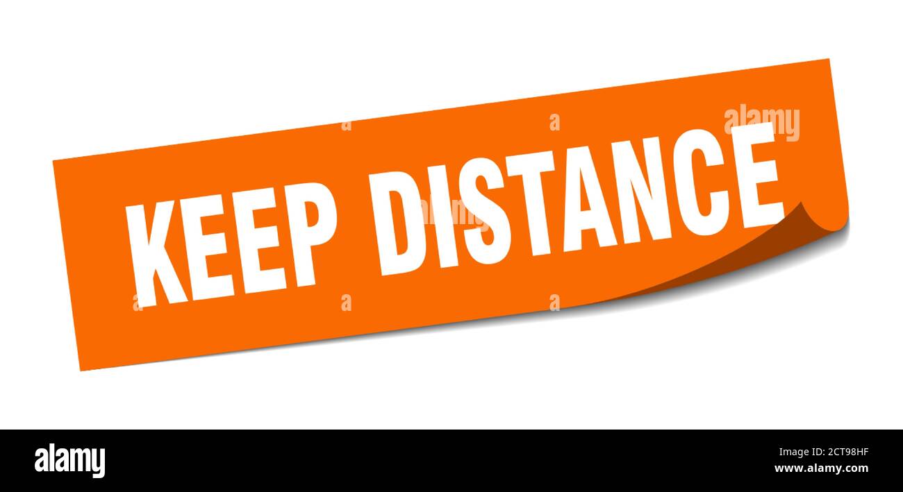 keep distance sticker. square isolated peeler sign. label Stock Vector ...