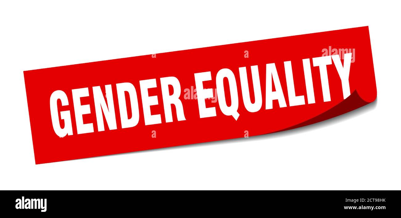 gender equality sticker. square isolated peeler sign. label Stock ...