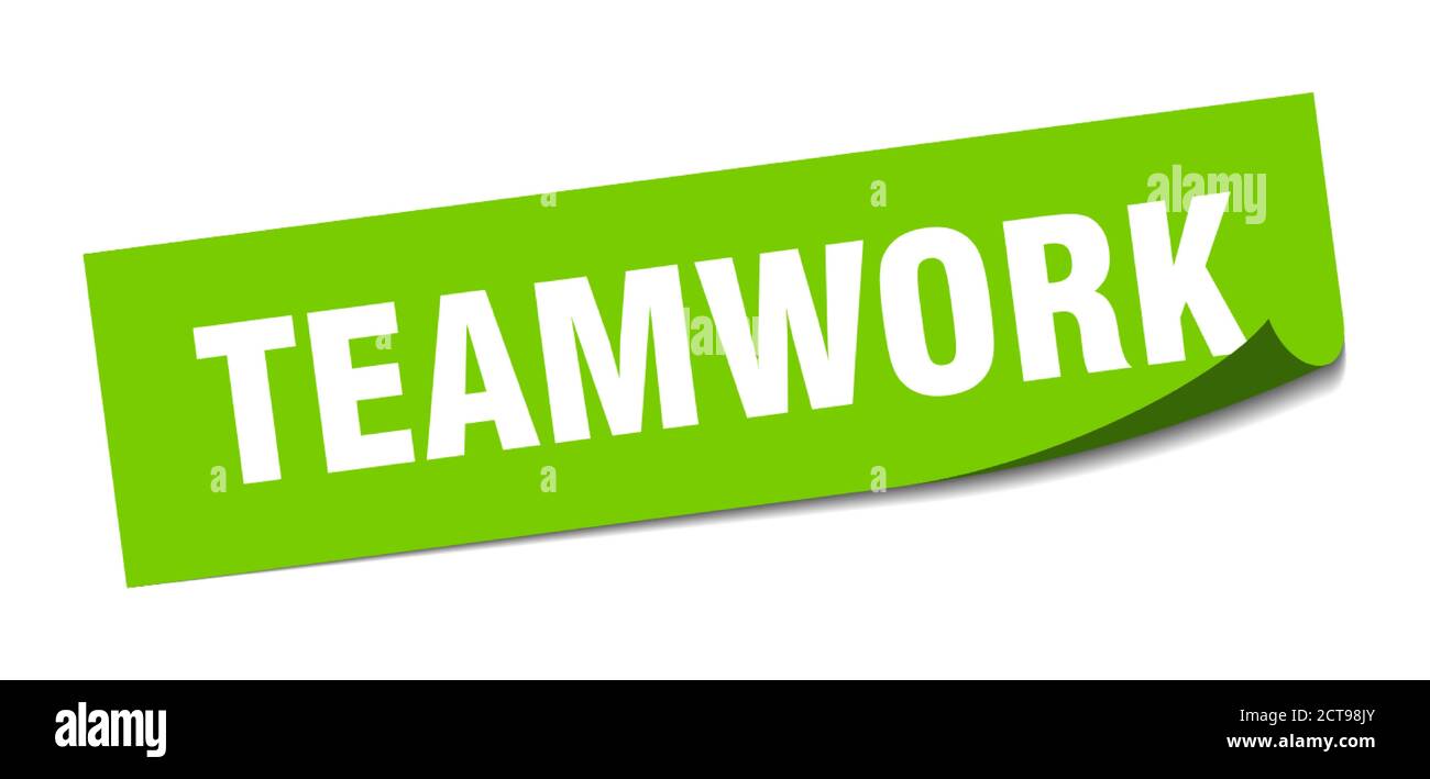 teamwork sticker. square isolated peeler sign. label Stock Vector Image ...