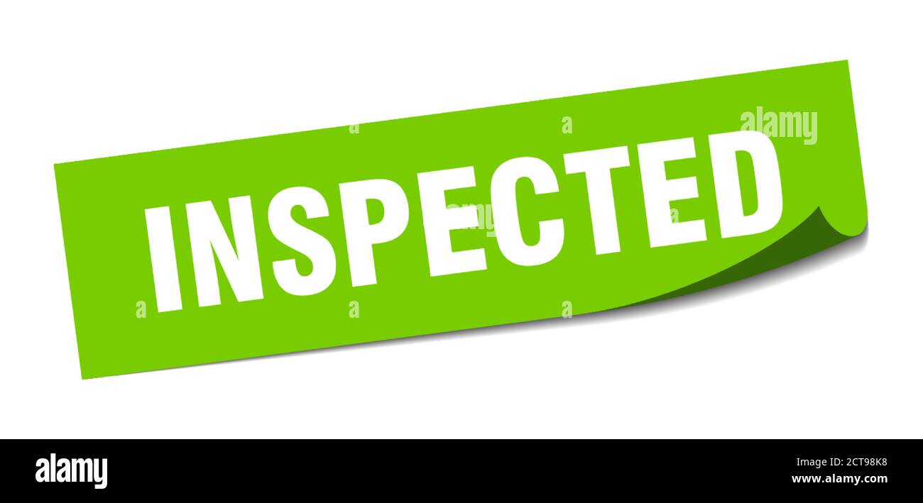 inspected sticker. square isolated peeler sign. label Stock Vector ...