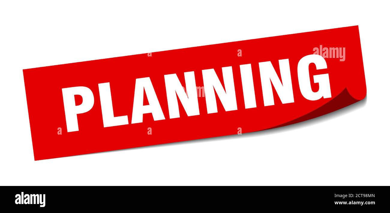 planning sticker. square isolated peeler sign. label Stock Vector Image ...