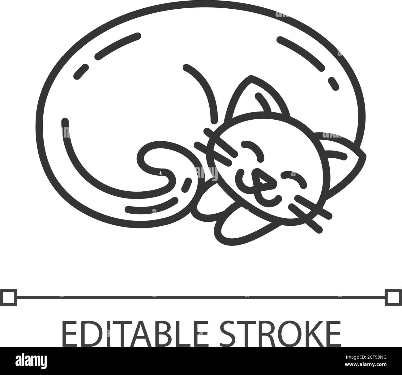 Curled up kitty Black and White Stock Photos & Images - Alamy