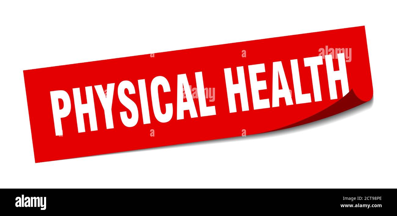 physical health sticker. square isolated peeler sign. label Stock ...