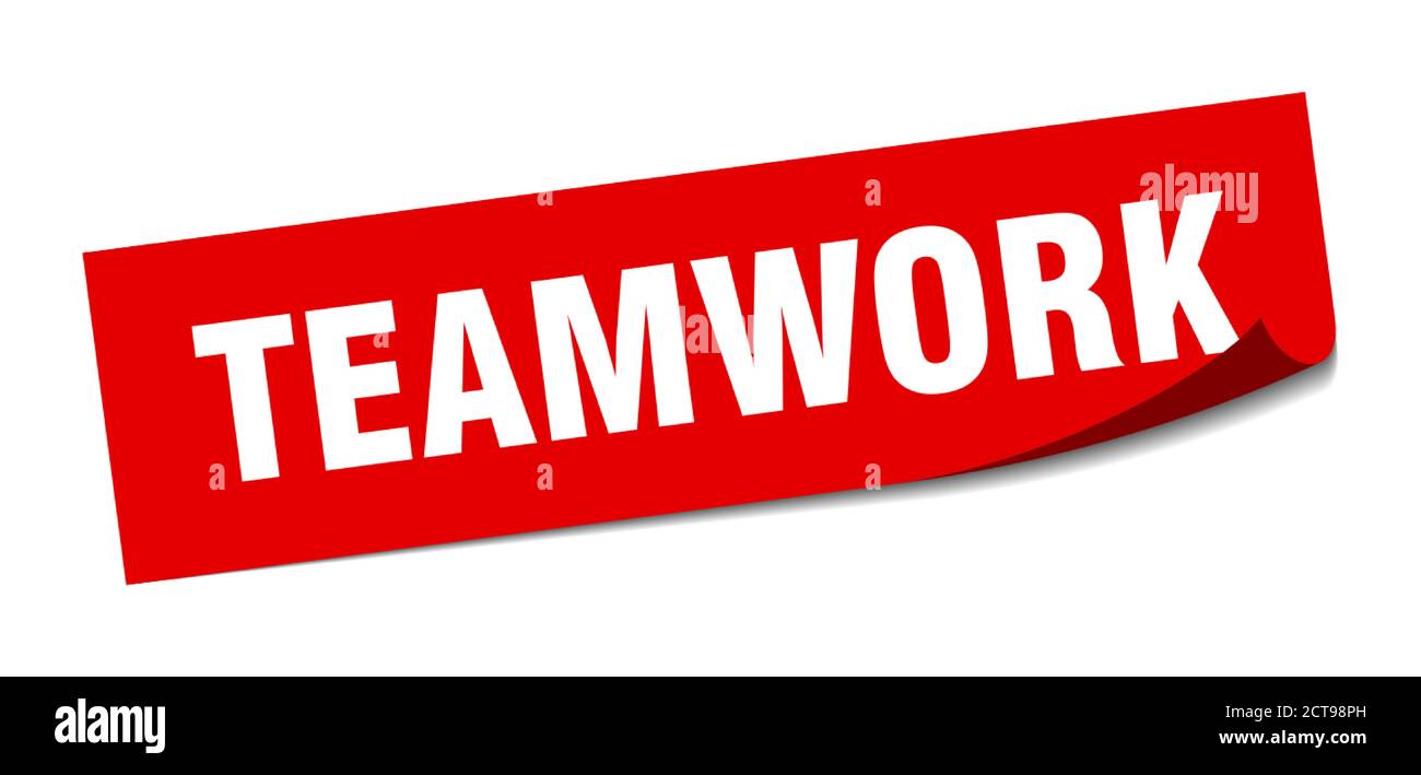 teamwork sticker. square isolated peeler sign. label Stock Vector Image ...