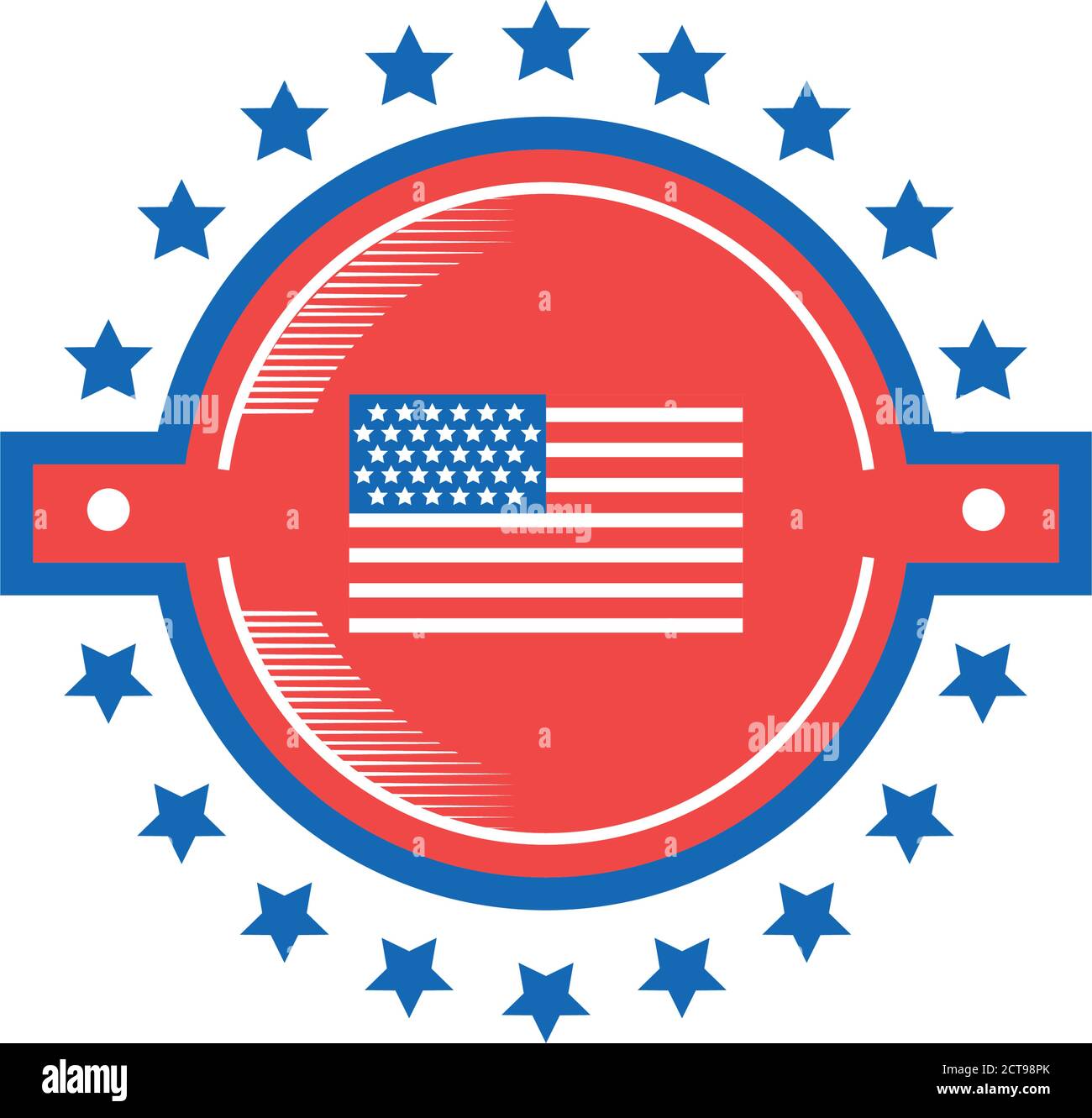 Usa flag in seal stamp detailed style icon design, United states ...