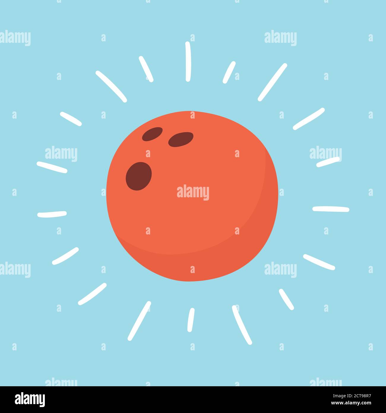 Shining bowling ball. Sport card. Hand drawn vector illustration Stock ...