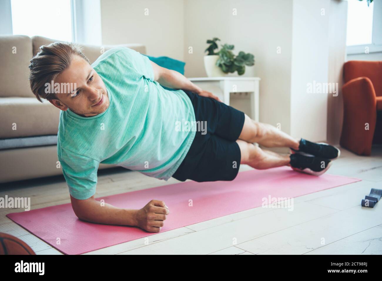 Side Plank Man Exercise High Resolution Stock Photography and Images ...