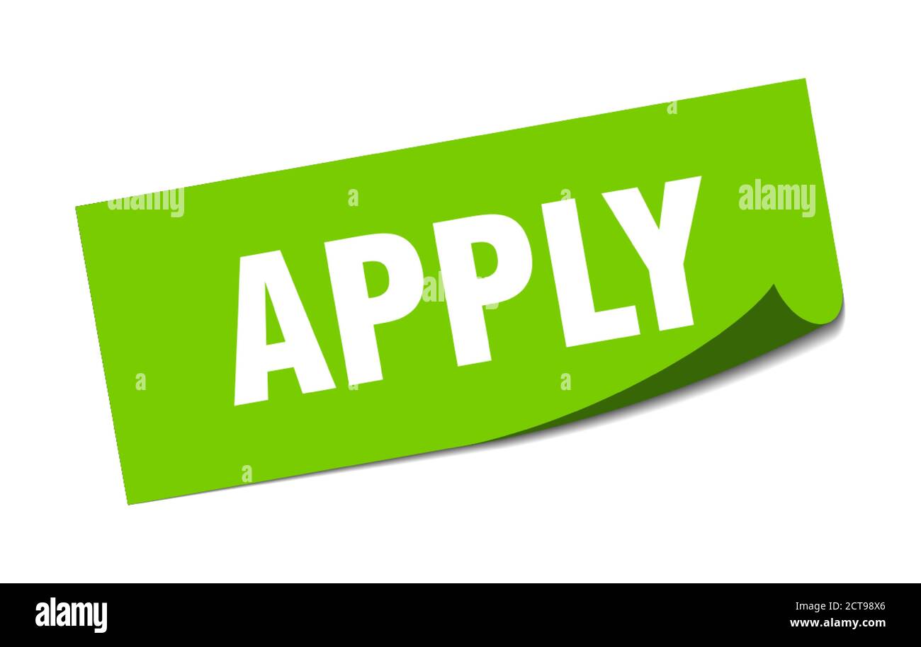 apply sticker. square isolated peeler sign. label Stock Vector Image ...