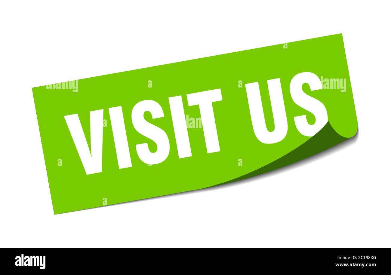 visit us sticker. square isolated peeler sign. label Stock Vector Image ...