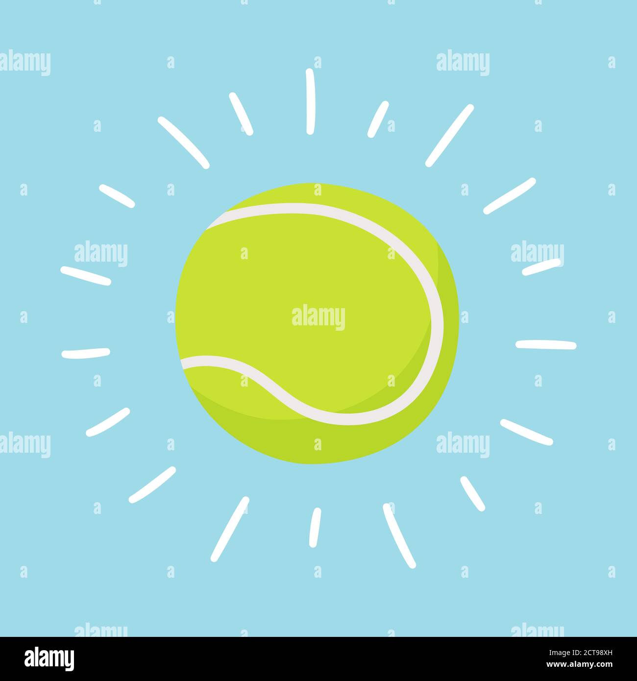 Shining tennis ball. Sport card. Hand drawn vector illustration Stock ...