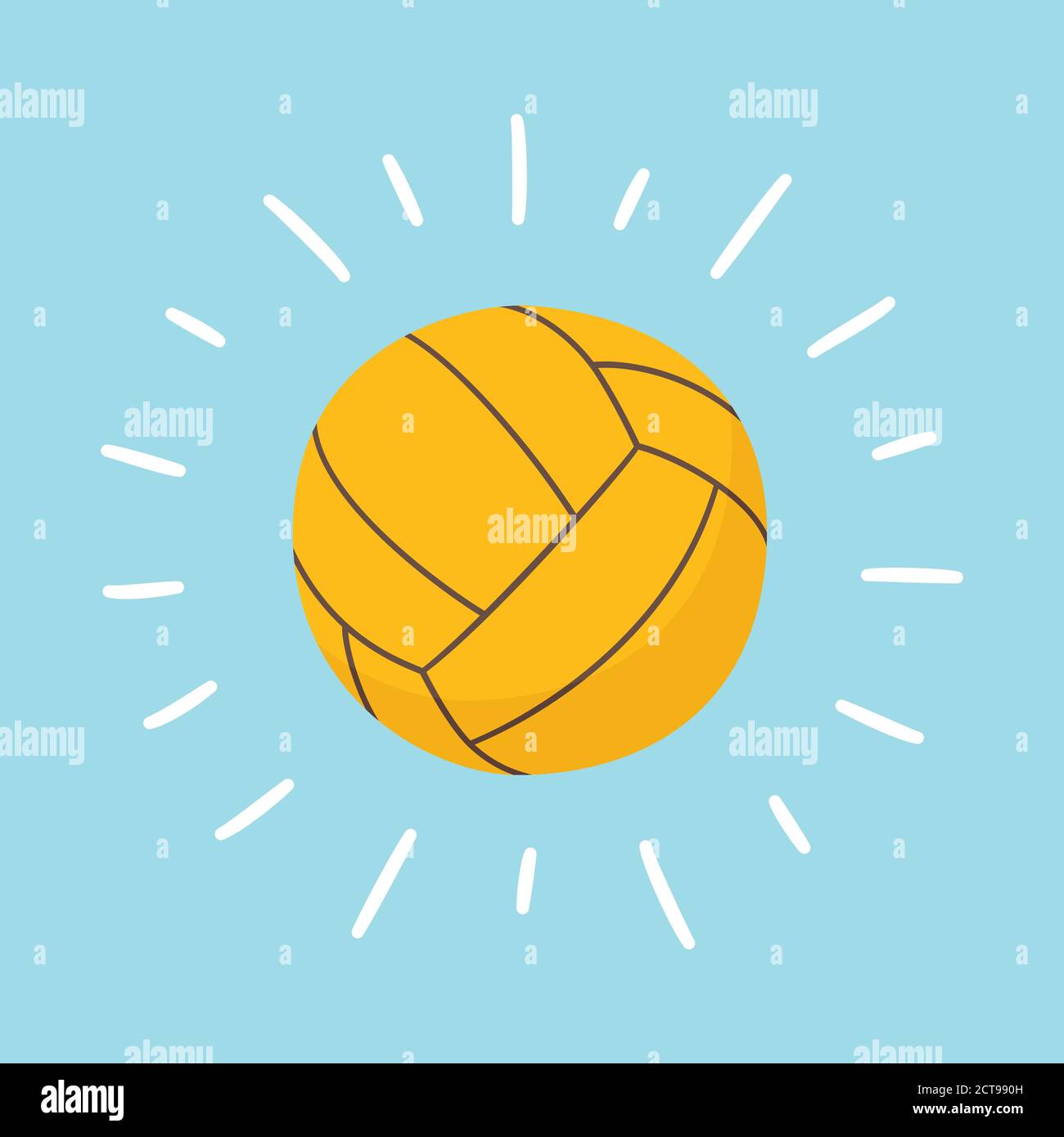 Shining water polo. Sport card. Hand drawn vector illustration Stock ...