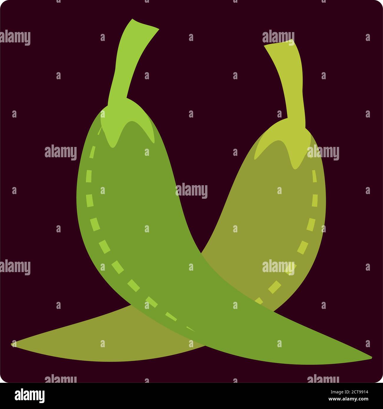 green chili pepper spice food ingredient icon block and flat vector ...