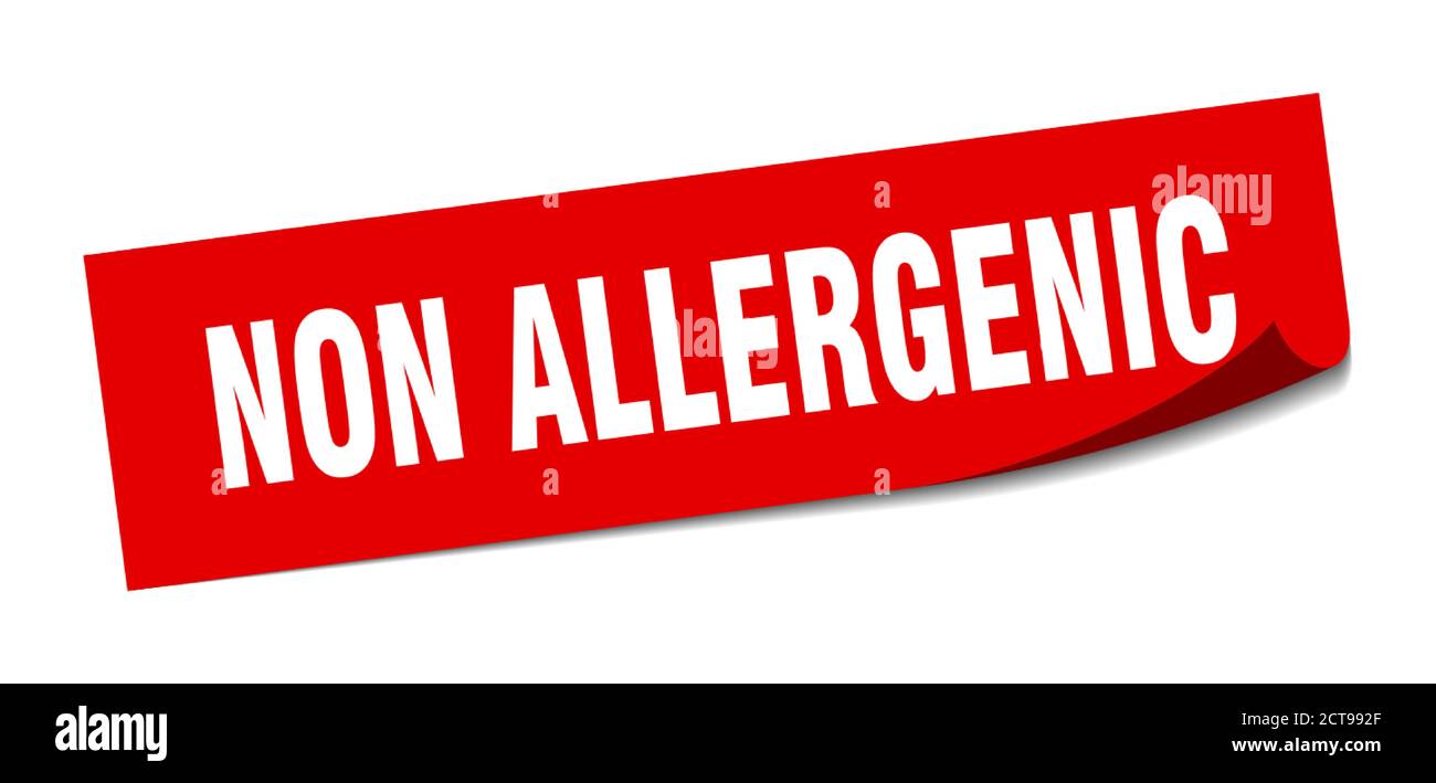 non allergenic sticker. square isolated peeler sign. label Stock Vector ...