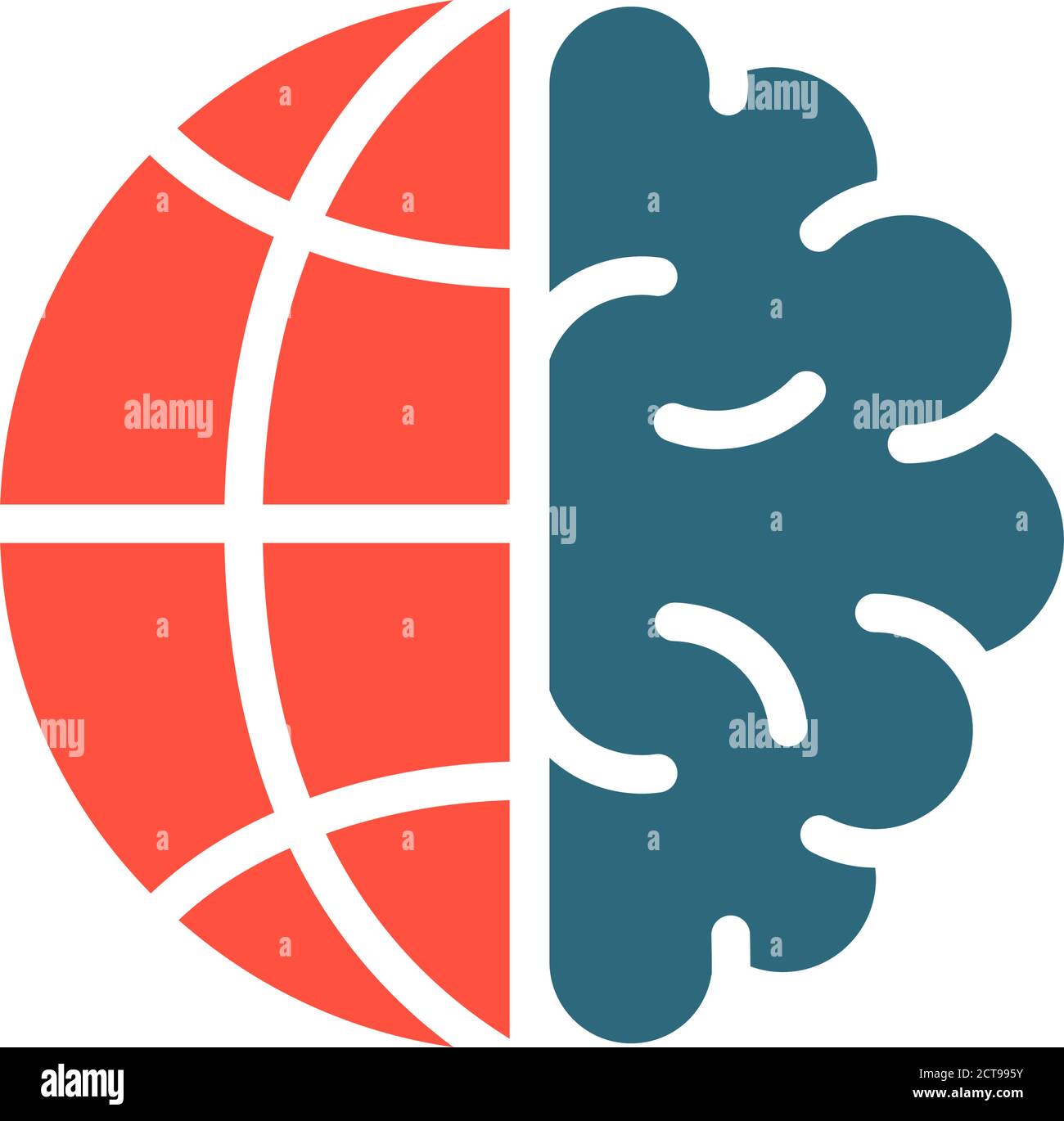 Brain with Earth colored icon. World Brain Day, World Stroke Day symbol ...