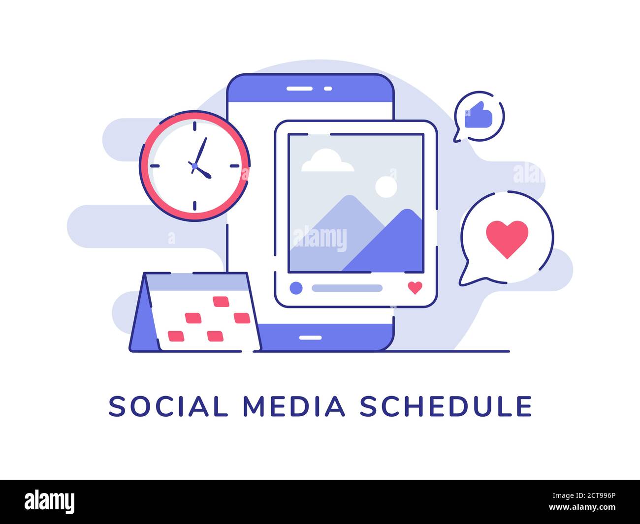 Social media schedule picture post on display smartphone screen ...
