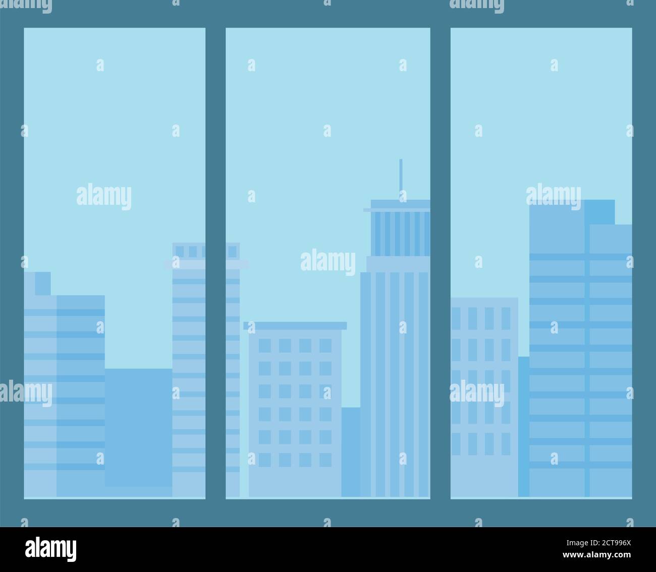 window urban city buildings view isolated design white background ...