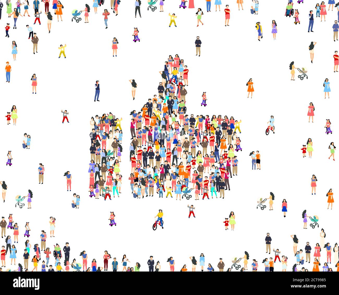 People like sign, happy group of people, life forum. Vector ...