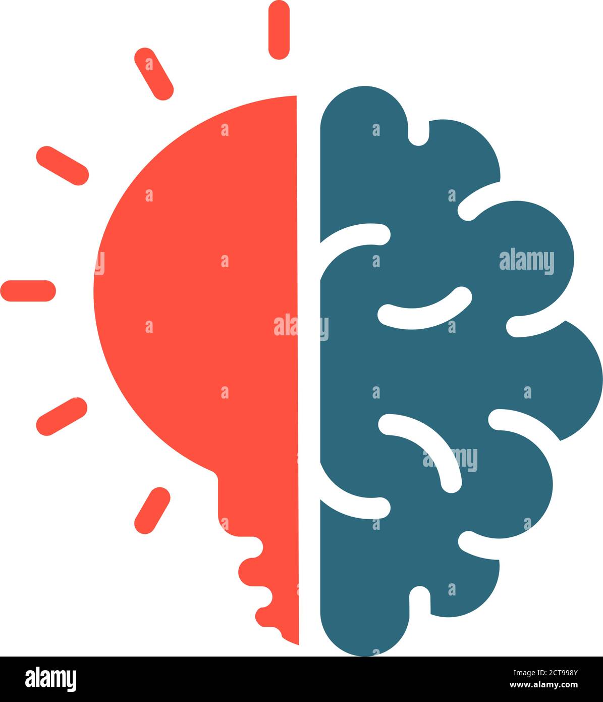 Human brain with light bulb colored icon. Creative idea, brainstorm ...