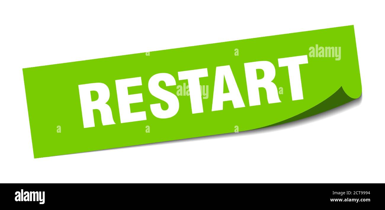 restart sticker. square isolated peeler sign. label Stock Vector Image ...