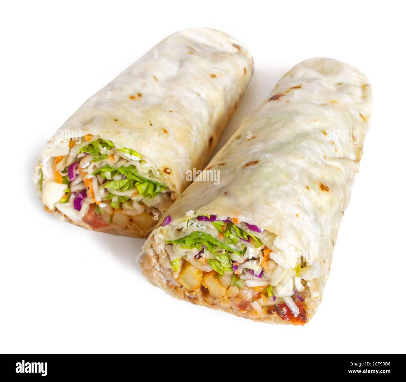 doner kebab wrap isolated on white background, tortilla Stock Photo - Alamy